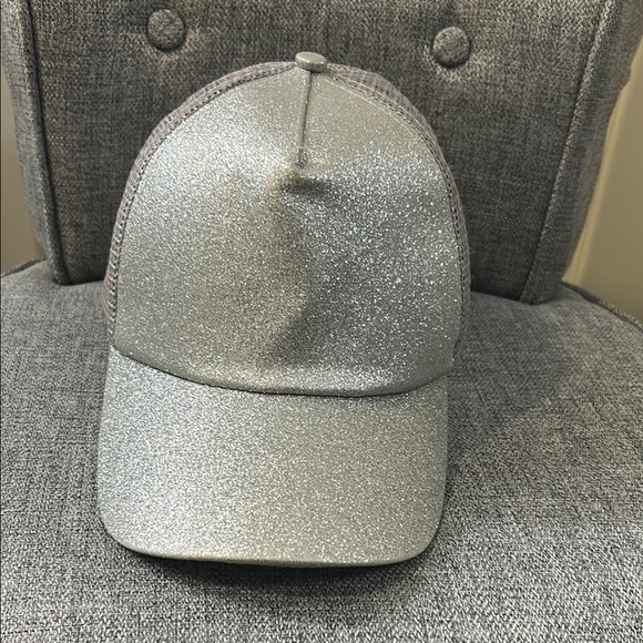 Accessories | Silver Glitter Baseball Cap | Poshmark